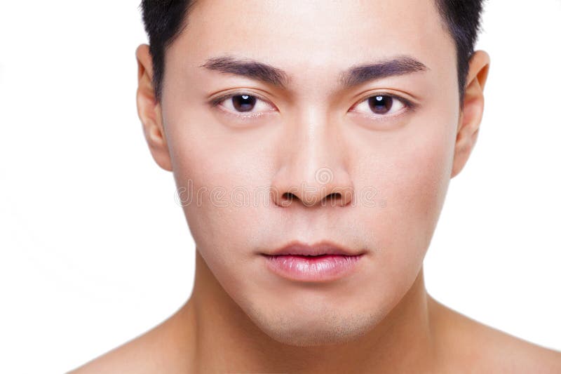 Young Asian Man Face Isolated on White Stock Image - Image of handsome ...