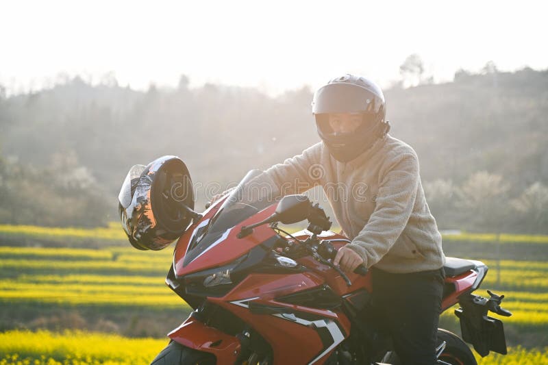 Motorcycle Asian boy stock photo. Image of motorcycle - 311196072