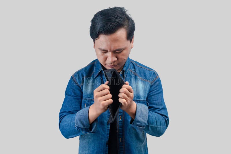 Young Asian Man Showing Sad Face Expression. Studio Concept Stock Image ...