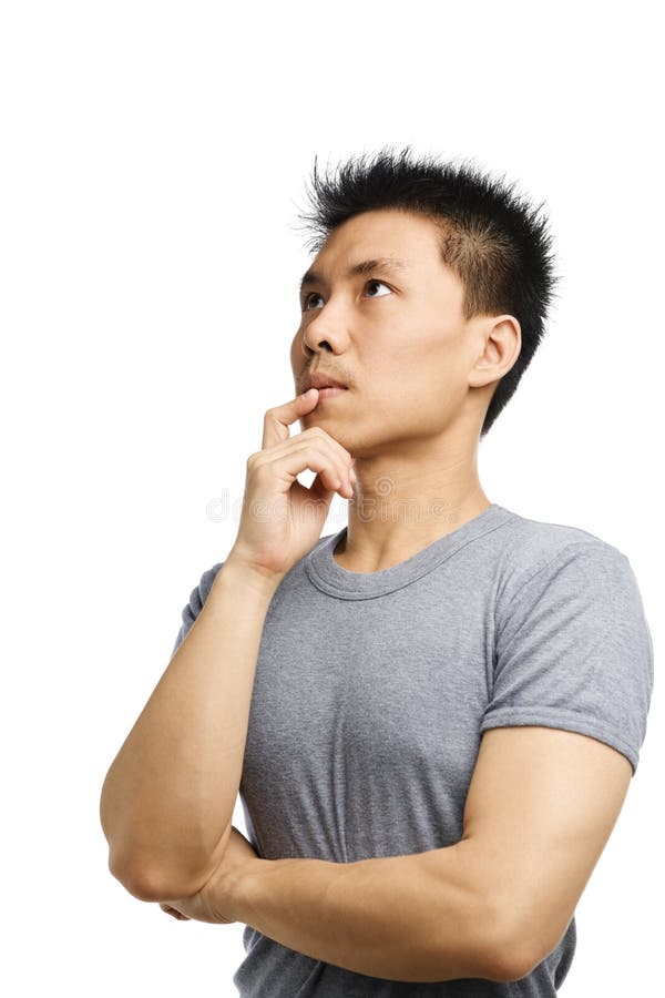 Asian Man Thinking