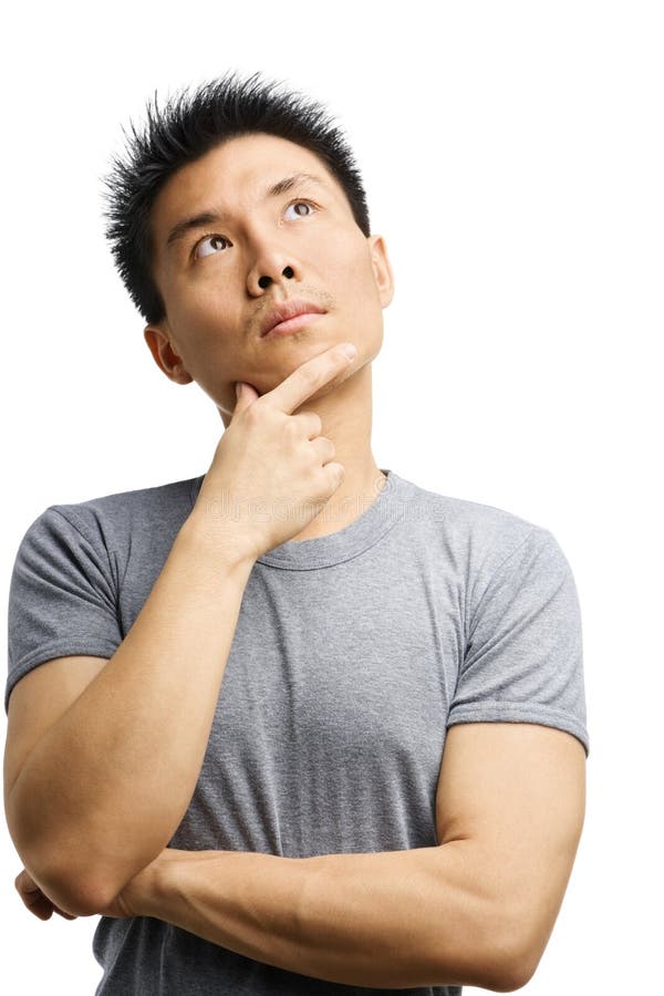Young Asian man thinking stock image. Image of asian - 10546073