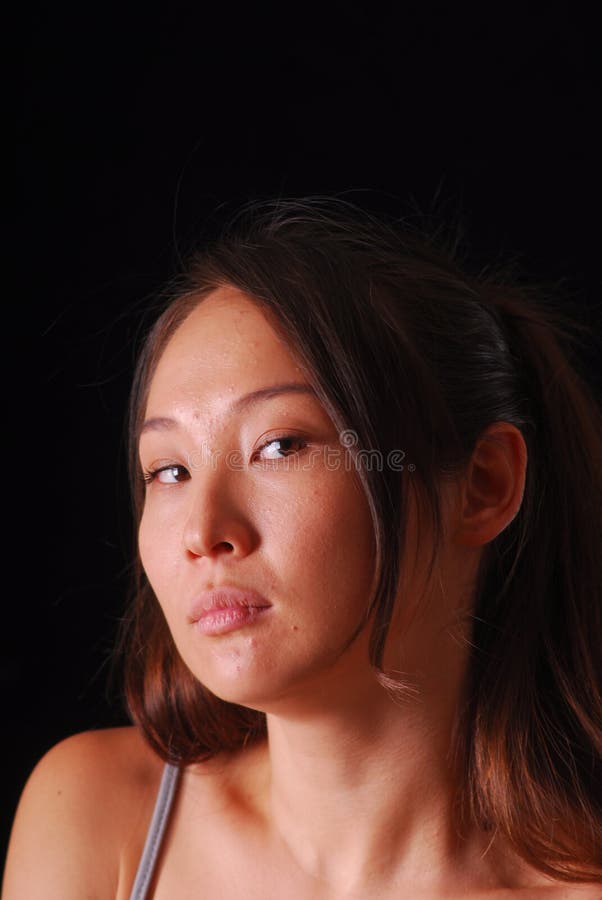 Young Asian Model Expresses Power Emotions on Her Face Stock Image ...