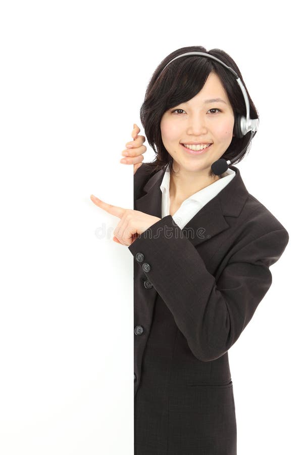 Young Asian operators stock photo. Image of hand, headphones - 29412620