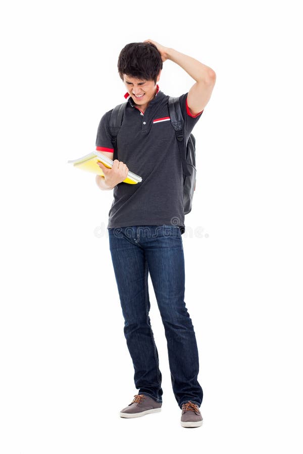 Young Asian Student Having a Stress Stock Photo - Image of model, male ...