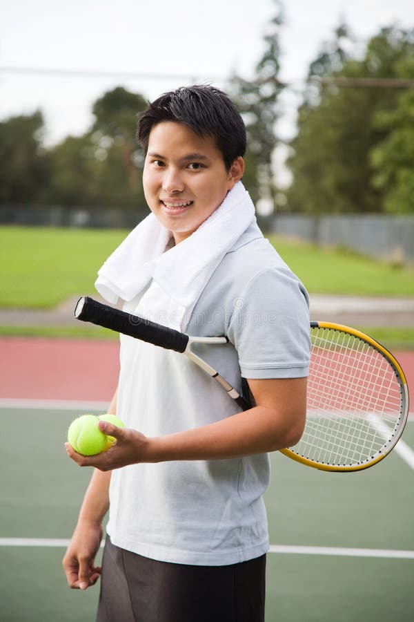Young asian tennis player stock photo. Image of healthy - 6589812