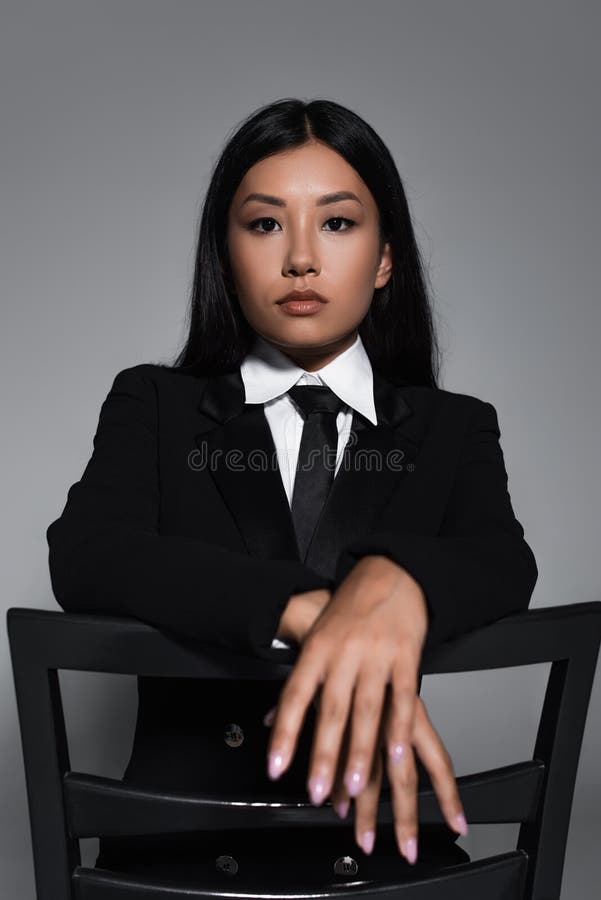 Young Asian Woman in Black Formal Stock Photo - Image of grey, gray ... Young Asian Woman in Black Formal Stock Photo - Image of grey, gray ...