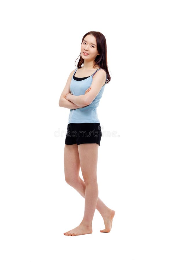 Young Asian Woman Full Shot Stock Photo - Image of friendly, looking ...
