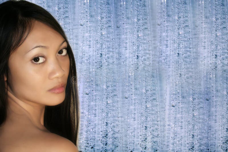 Young Asian Woman in Shower Stock Photo - Image of cosmetic, purity ...