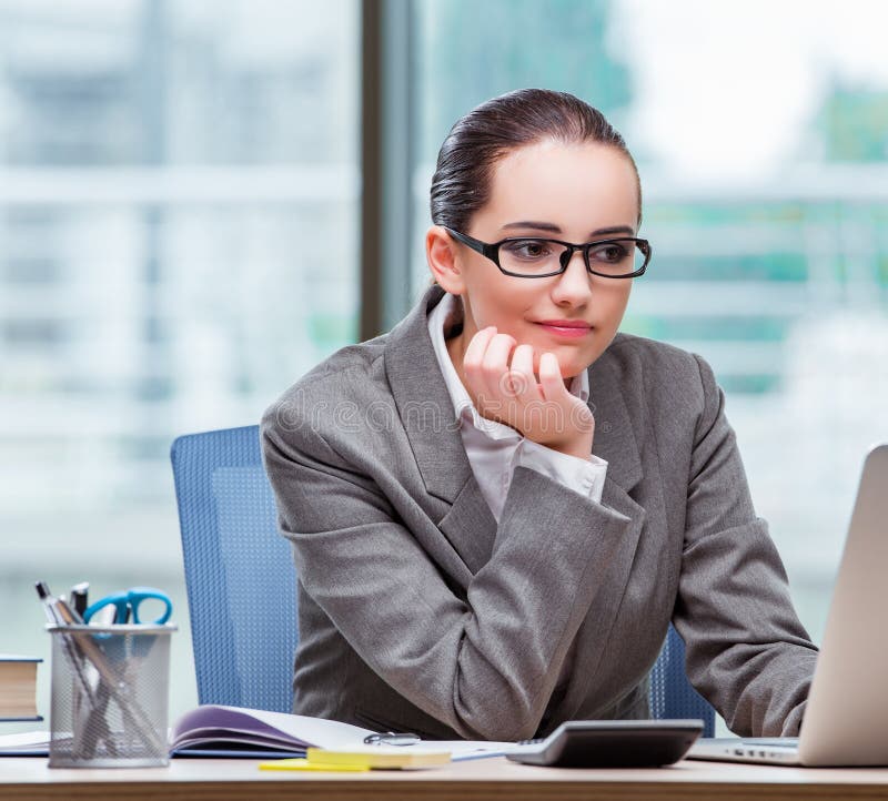 Young Assistant Working in the Office Stock Image - Image of assistant ...
