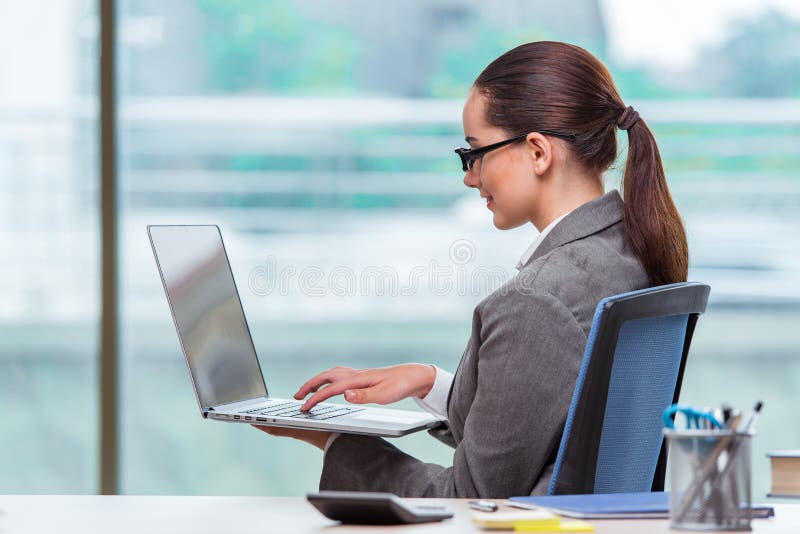 The Young Assistant Working in the Office Stock Photo - Image of pretty ...