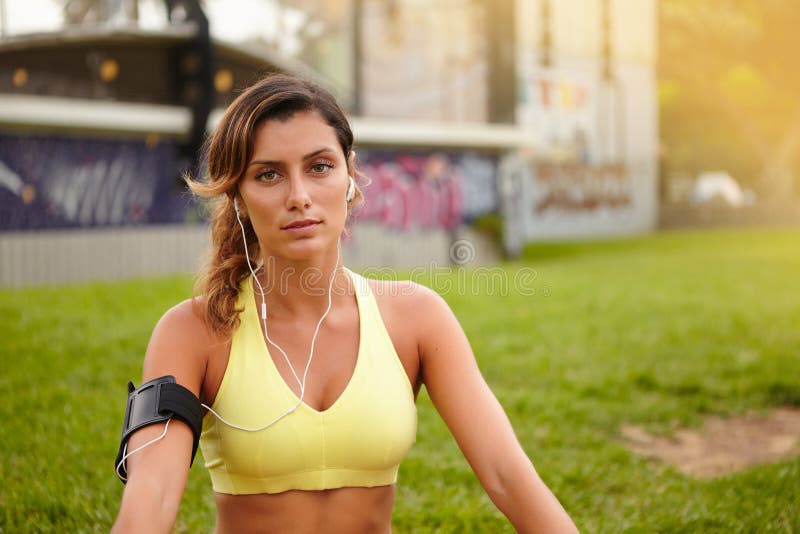 Young Athlete Looking at the Camera while Resting Stock Image - Image ...
