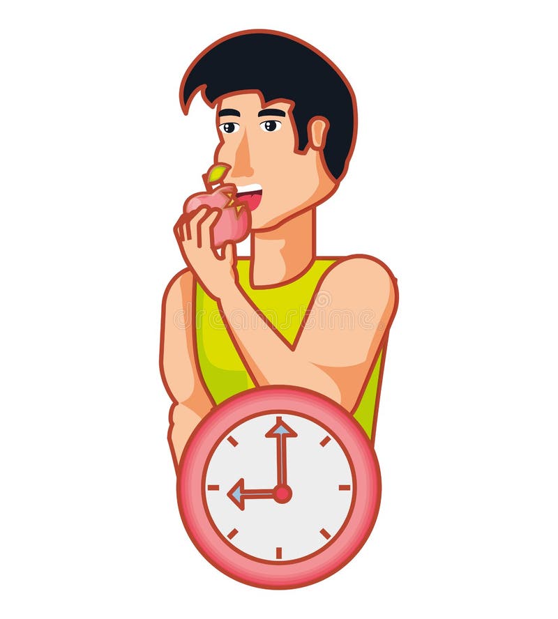 Apple clock stock illustration. Illustration of hour, arrow - 4820060