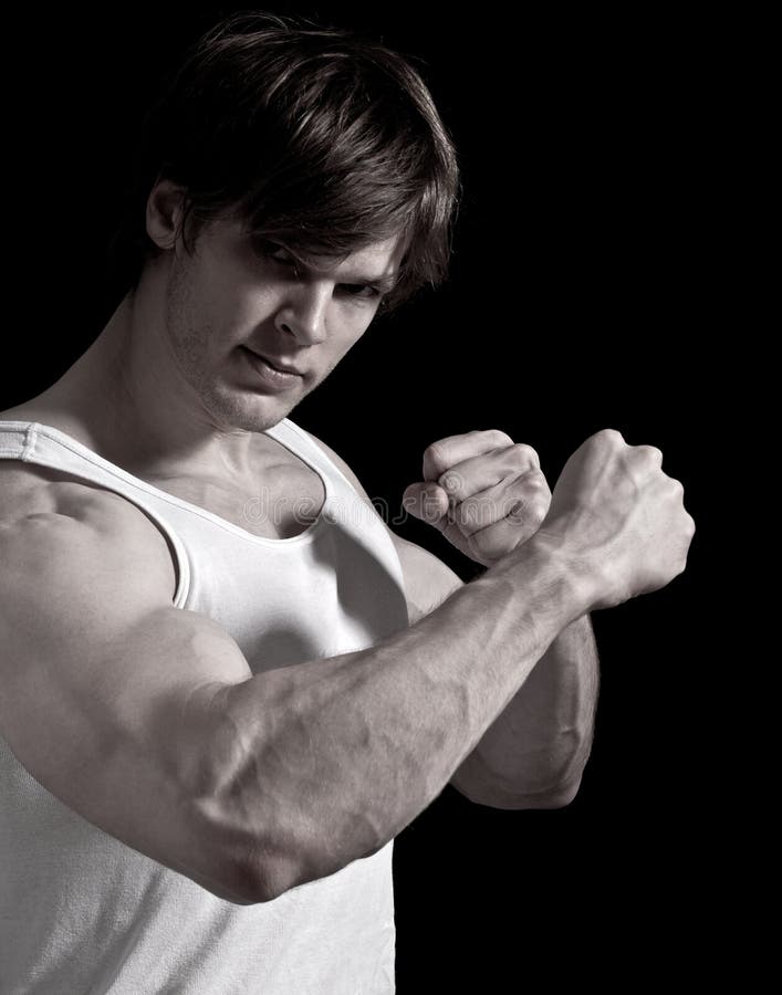 Young Athletic Man with Strong Arms Stock Image - Image of biceps ...