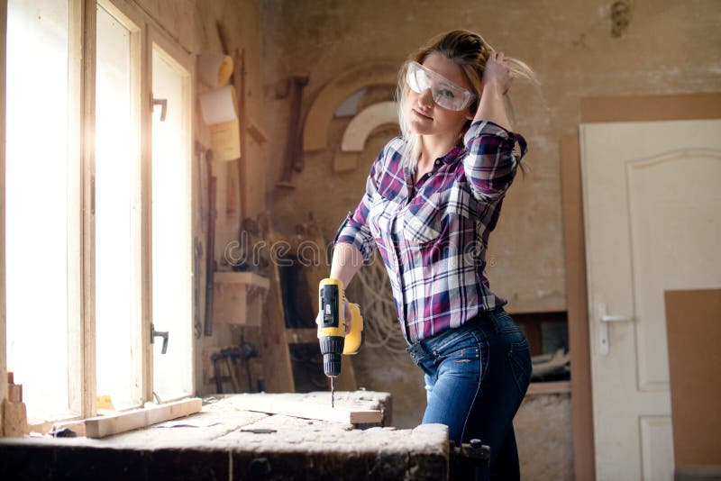 Work Day in Carpenters Office Stock Photo - Image of hobbies, business ...