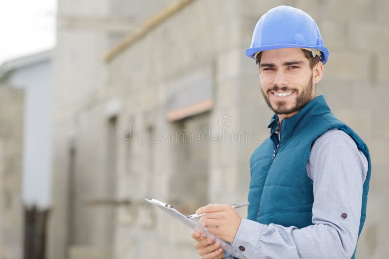 Young Attractive Builder Man on 20s Posing Happy Confident Stock Image ...