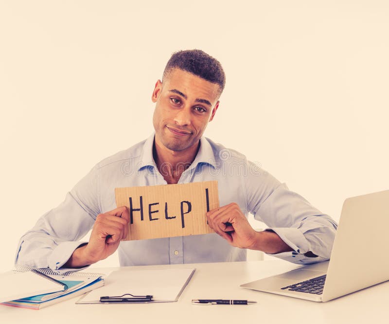 Young Attractive Business Man Feeling Stressed at Work Asking for Help ...