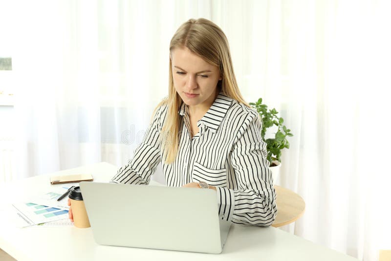 Young Attractive Business Woman Working on Workplace Stock Photo ... Young Attractive Business Woman Working on Workplace Stock Photo ...