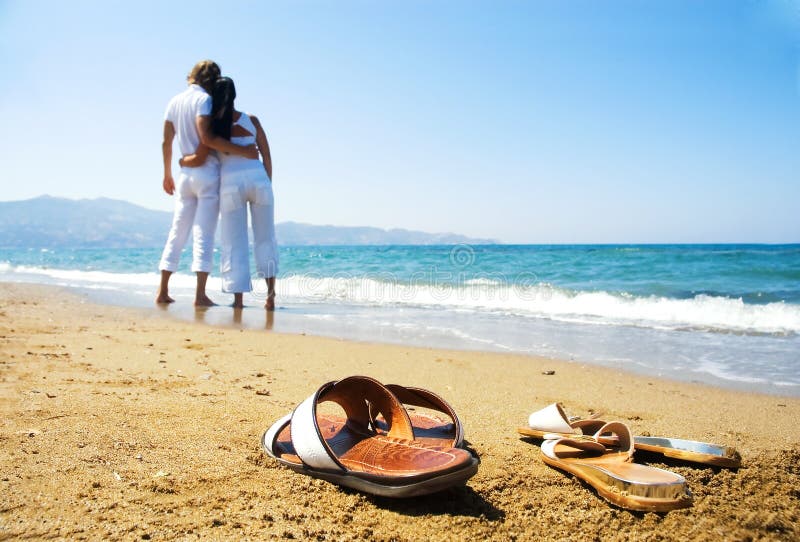 Young Attractive Couple at the Beach Stock Image - Image of date, love ...