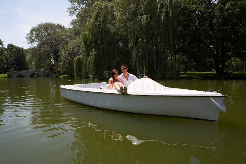 Couple in rowboat stock photo. Image of outside, pair - 3196296