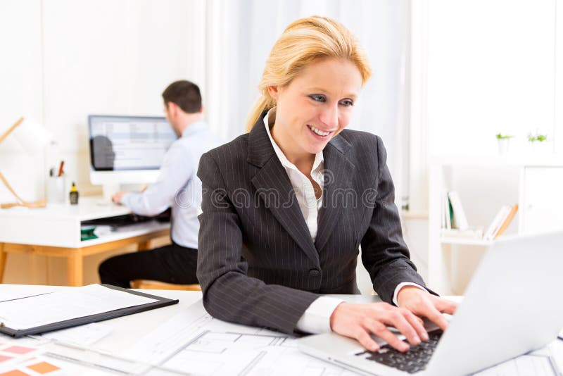 Young Attractive Engineer Working at the Office Stock Photo - Image of ...