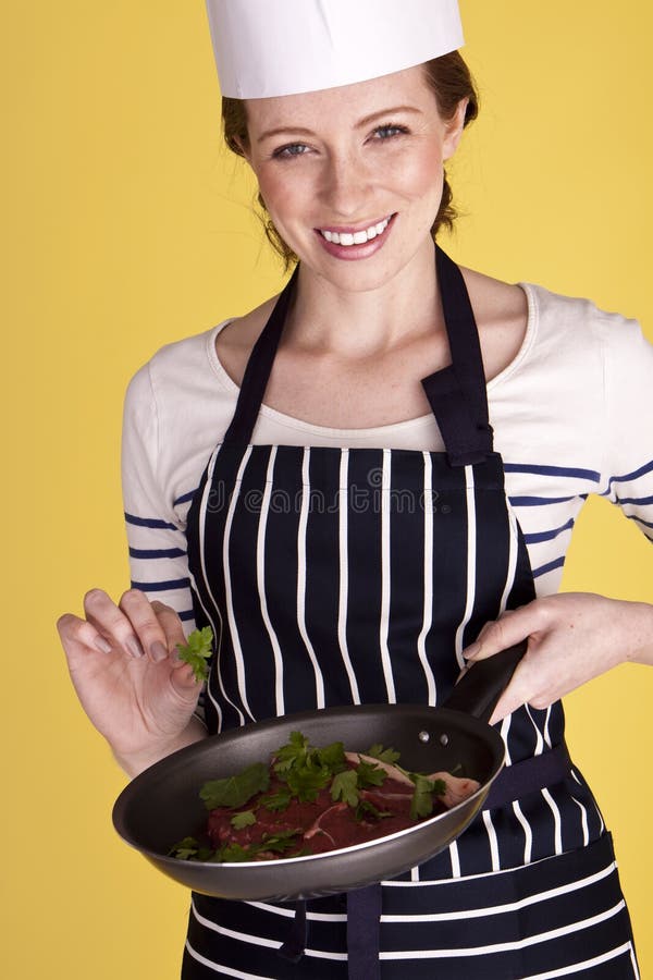 Young and Attractive Female Chef. Stock Image - Image of female ...