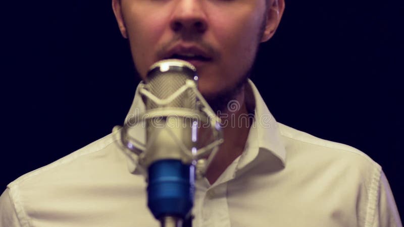 Male Singer Working on Song Recording in Music Studio Stock Video ...
