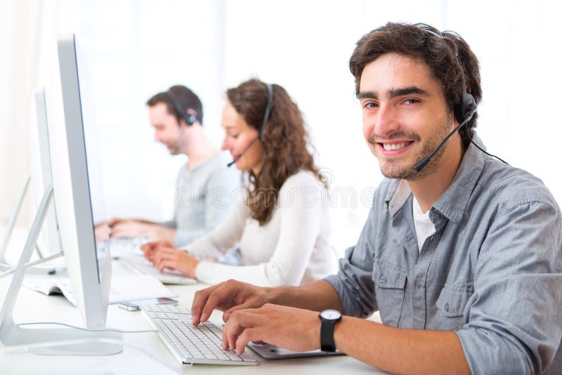 Call center men team stock photo. Image of call, adult - 10943414