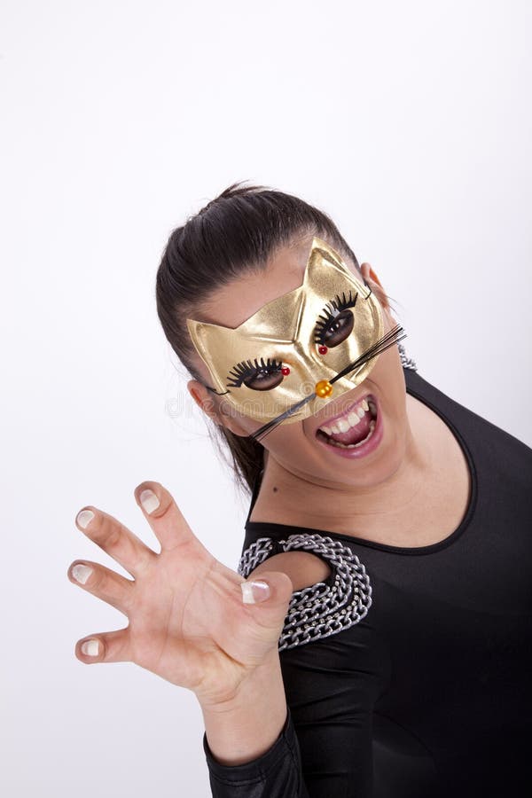 Young Attractive Masked Woman Stock Image - Image of female, elegance ...