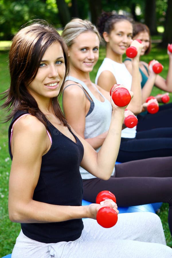 Young and Attractive People Doing Fitness Stock Photo - Image of female ...