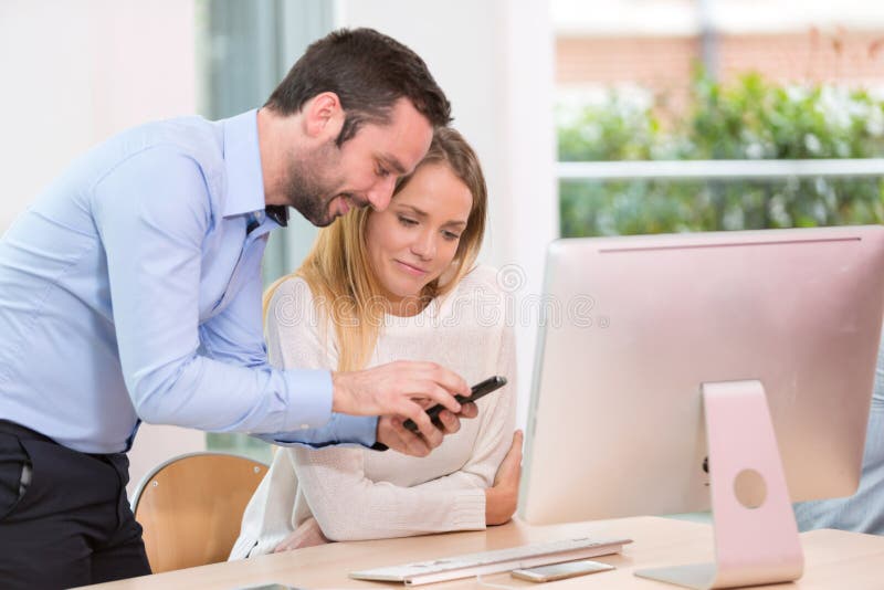 Young Attractive People Taking a Training Course with Formator Stock ...
