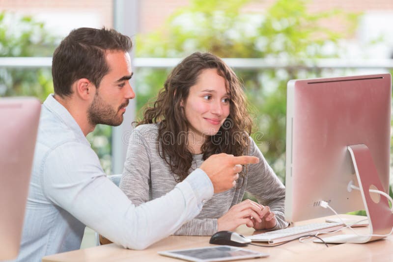 Young Attractive People Taking a Training Course with Formator Stock ...