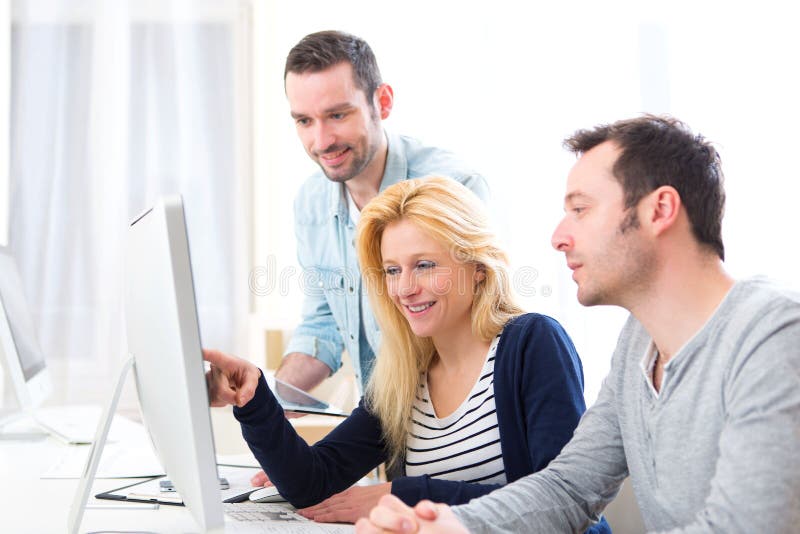 Young Attractive People Taking A Training Course Stock Photo - Image of ...