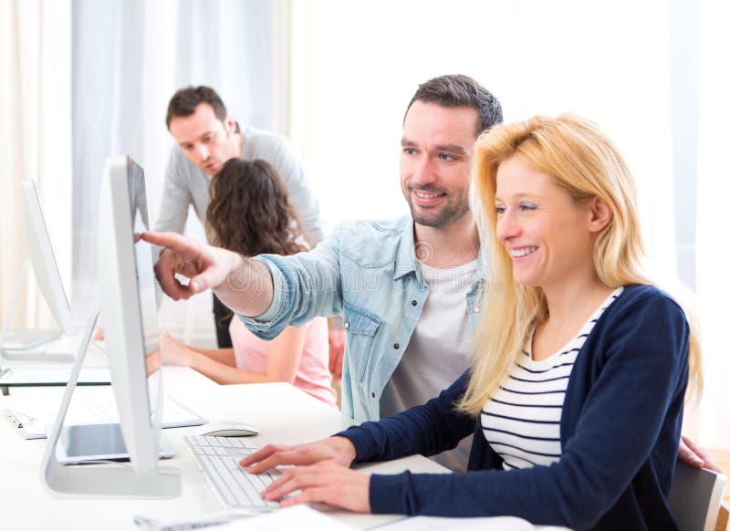 Young Attractive People Taking a Training Course Stock Image - Image of ...