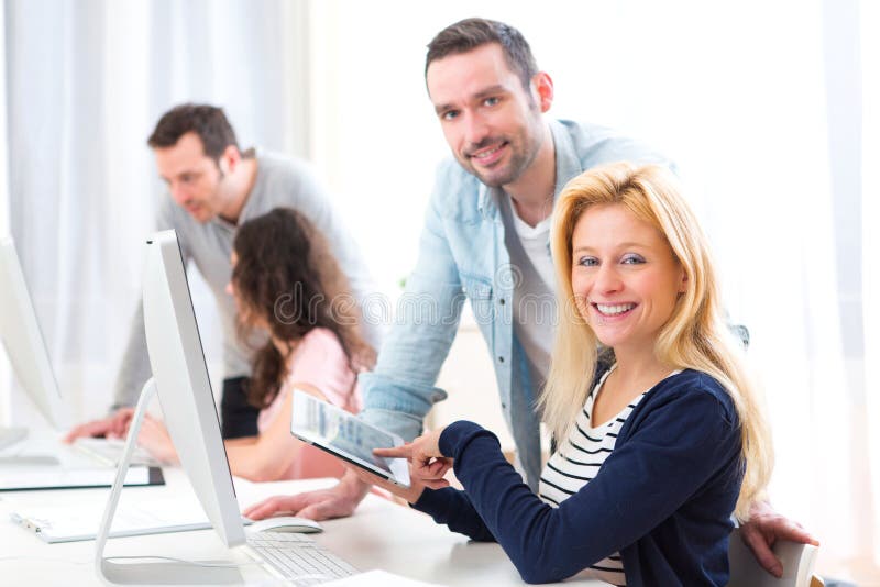 Young Attractive People Taking a Training Course Stock Image - Image of ...