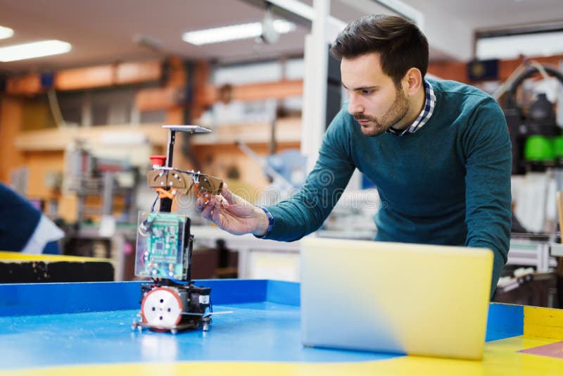 Young Student of Robotics Working on Project Stock Image - Image of ...