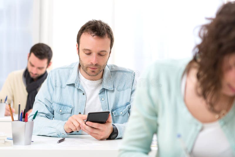 Young Attractive Student Taking Mathematics Exams Stock Image - Image ...