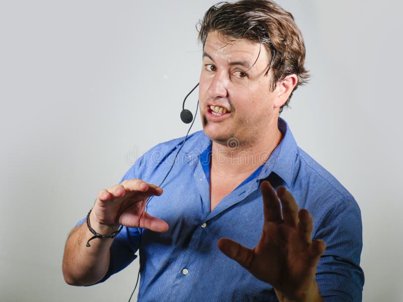 Young Attractive and Successful Man Giving Motivation Coaching Speech ...