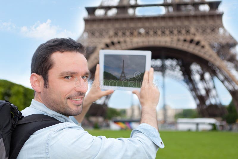 Young Attractive Tourist Taking Picture in Paris Stock Image - Image of ...