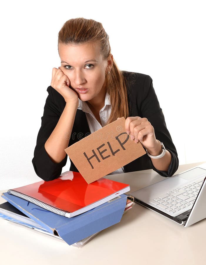 Young Attractive Woman Asking for Help Stock Image - Image of executive ...