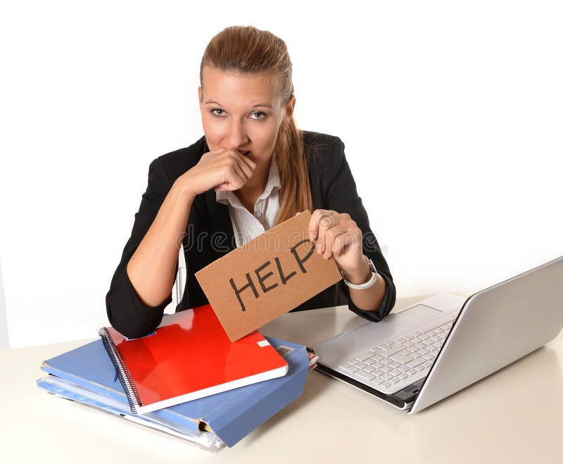Young Attractive Woman Asking for Help Stock Photo - Image of mouse ...