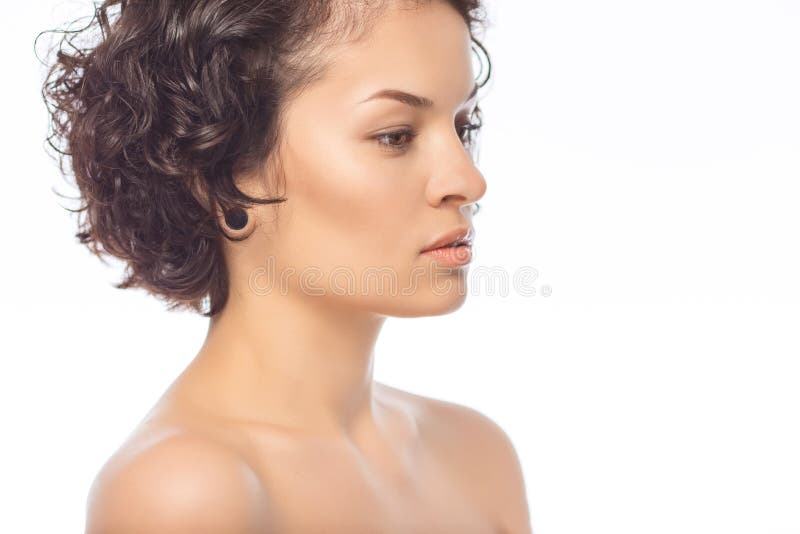 Young Attractive Woman Looks Aside Stock Image - Image of parodists ...