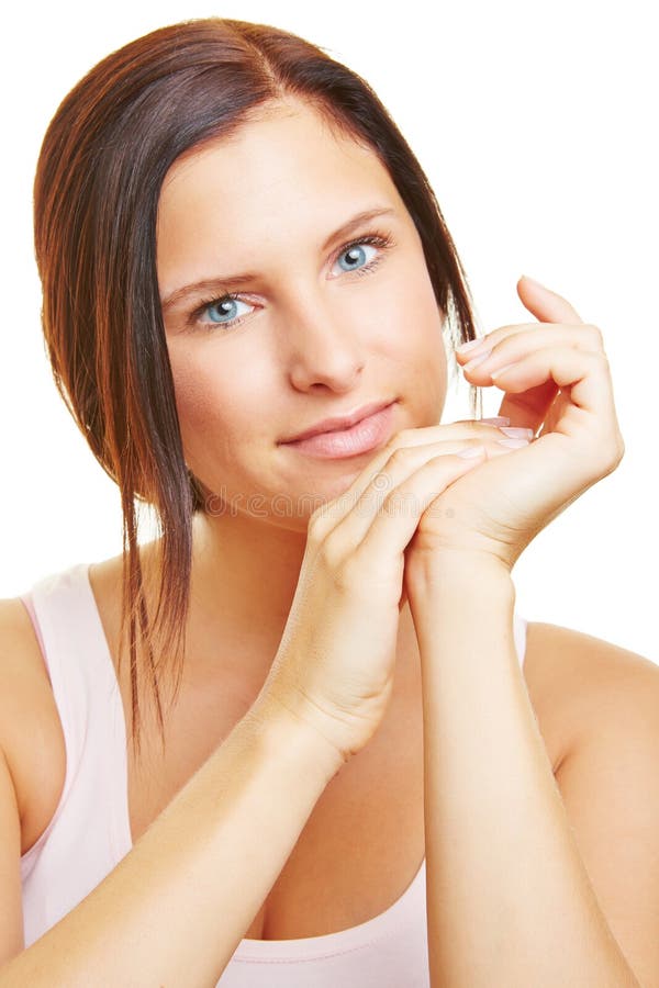 Young Attractive Woman Smiling Stock Photo - Image of face, brunette ...