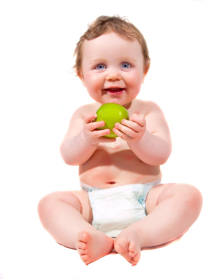 Young Mom with Baby Daughter in the Same White Swimsuits Sitting on the ...