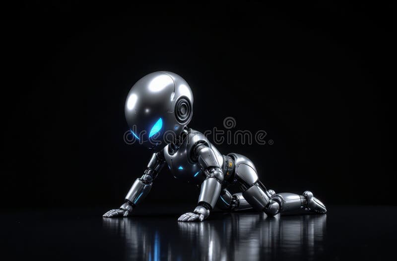 A Young Baby Robot Crawling on the Floor at 28-1-2025 Stock ...