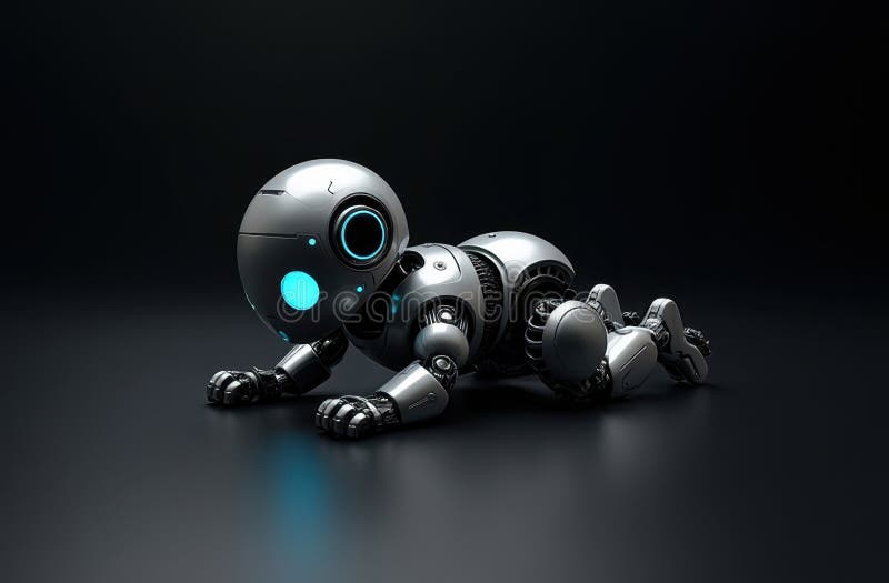 A Young Baby Robot Crawling on the Floor at 28-1-2025 Stock ...