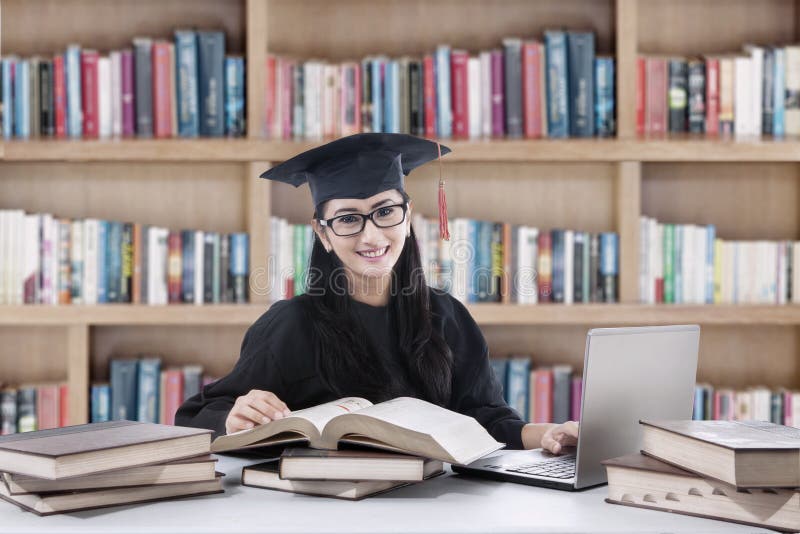 Young Bachelor Studying in Library 2 Stock Image - Image of indian ...