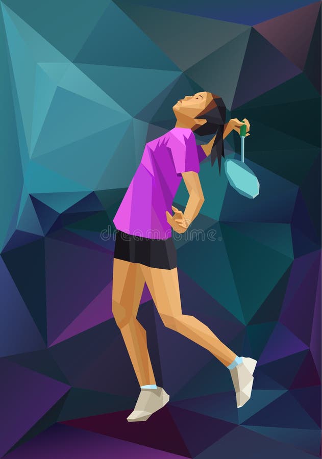 Girl Badminton Player Abstract Vector Eps Illustration Stock Vector ...