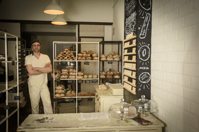 Bread making process. stock image. Image of working - 212672887