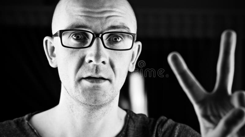 Young bald man stock image. Image of bald, face, white - 114862441