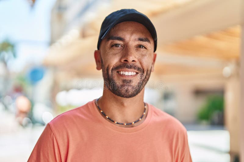 Young Bald Man Artist Smiling Confident Looking Draw at Art Studio ...
